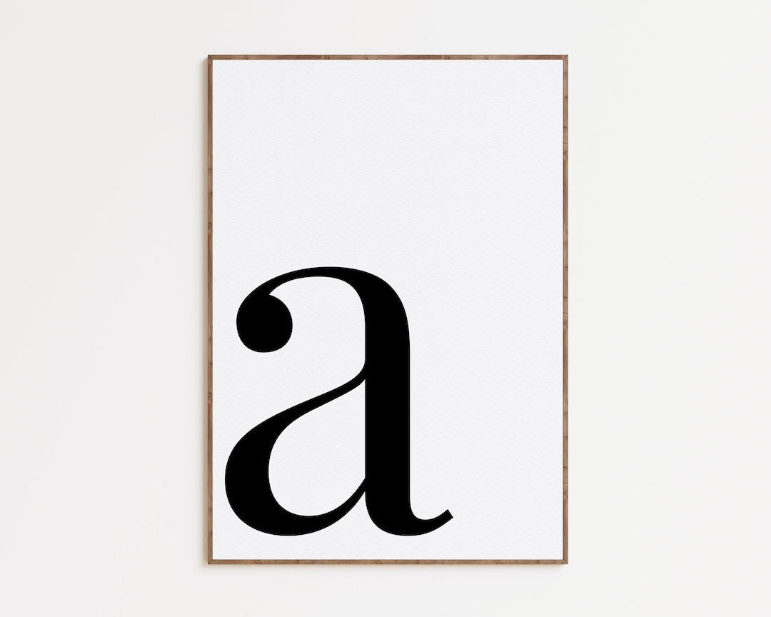 Modern Lowercase Name Initial, Monochrome Letter Poster, Surname Family ...