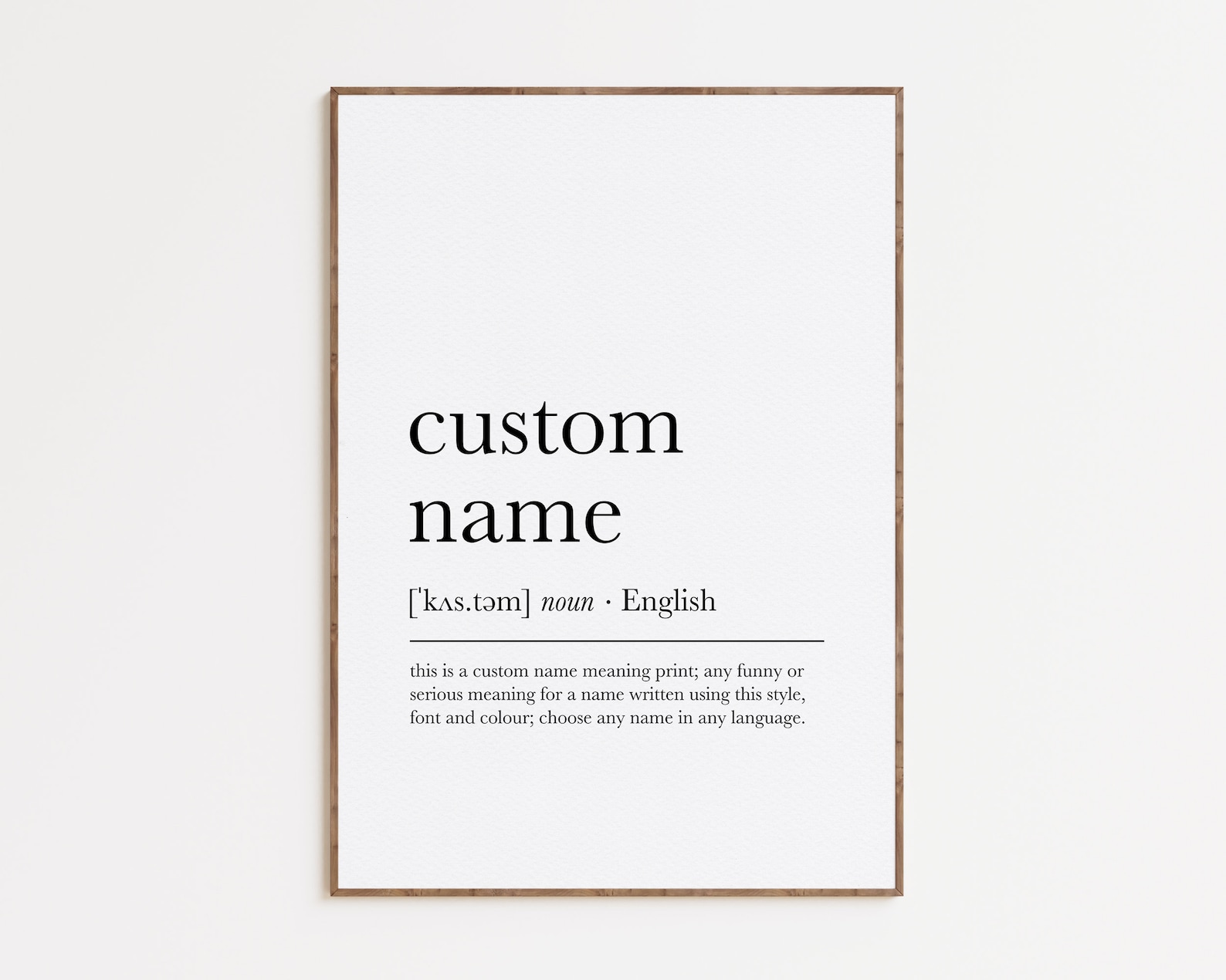 Custom Name Meaning Print, Personalised Name Definition Poster, Baby ...
