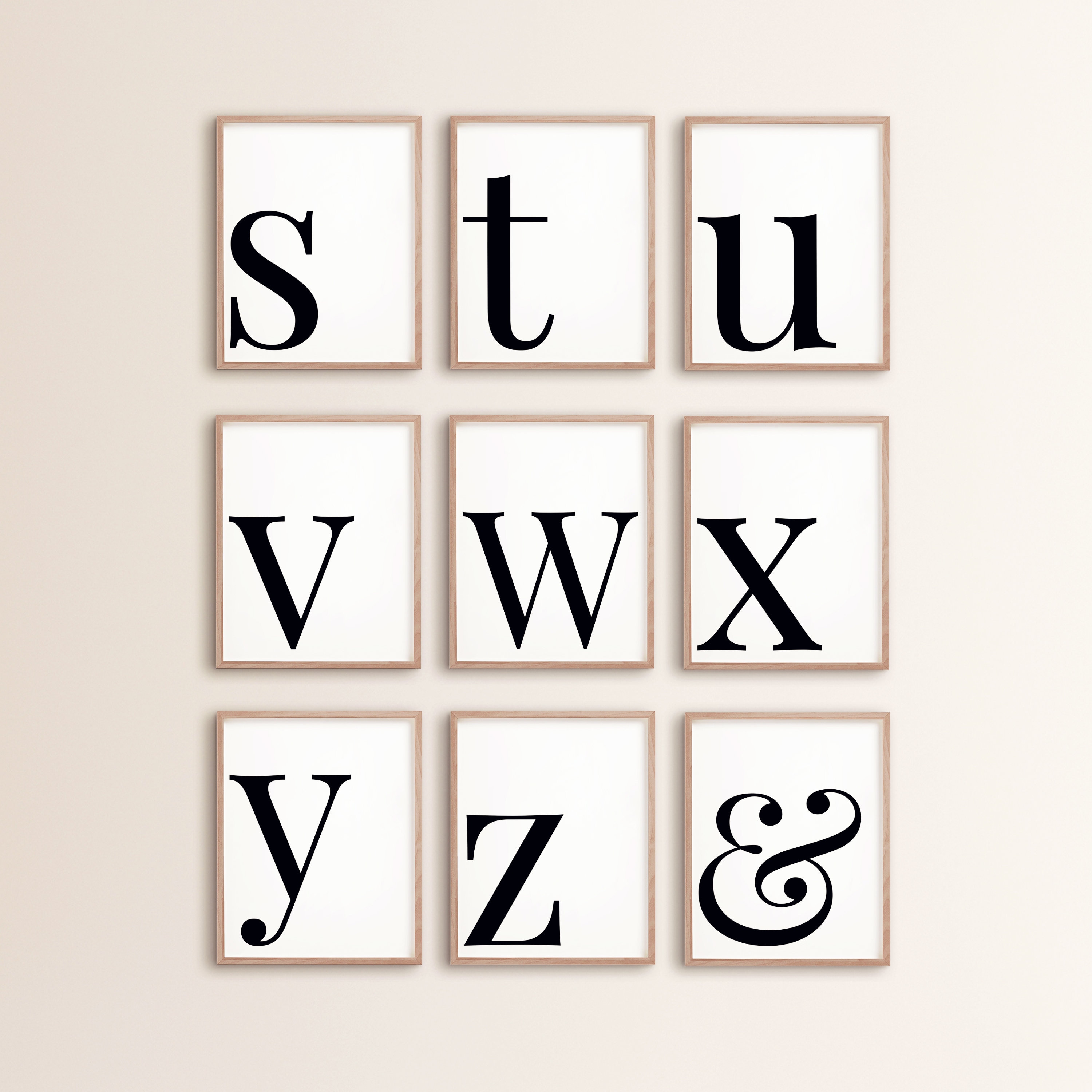 Modern Lowercase Name Initial, Monochrome Letter Poster, Surname Family ...