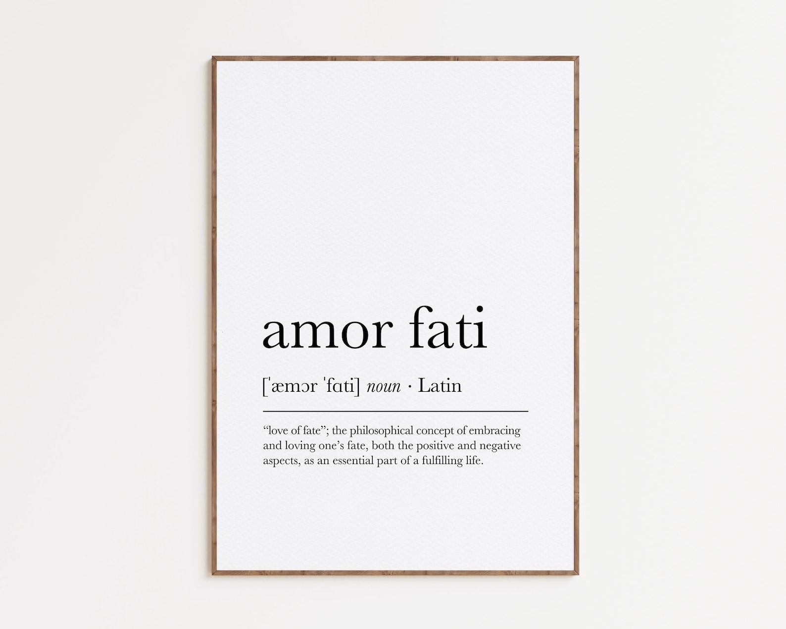 Amor Fati Definition Print, Dictionary Artwork, Latin Word Definition ...