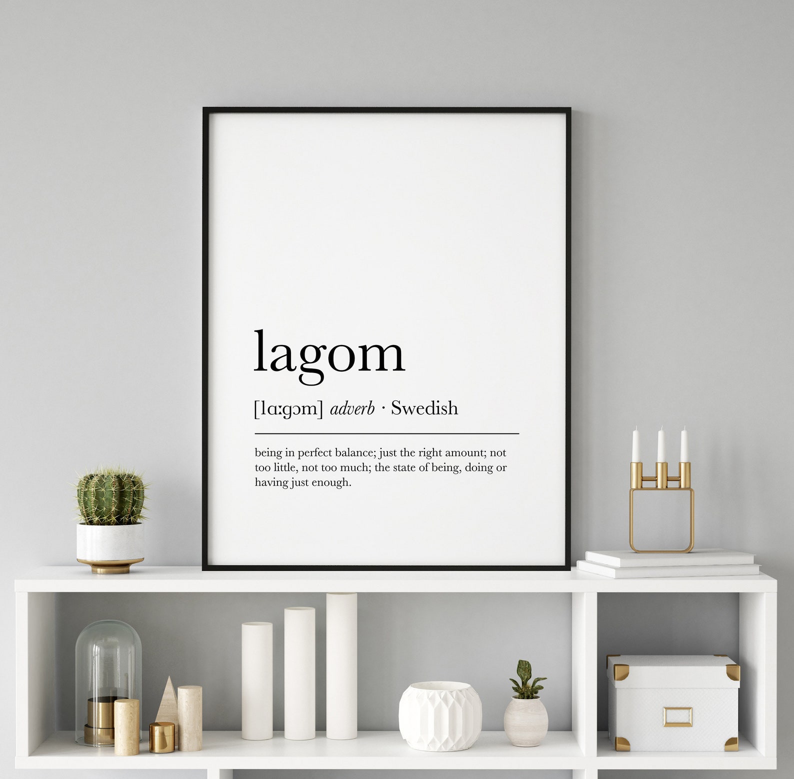 Lagom Definition Print Dictionary Artwork Scandinavian Art | Etsy