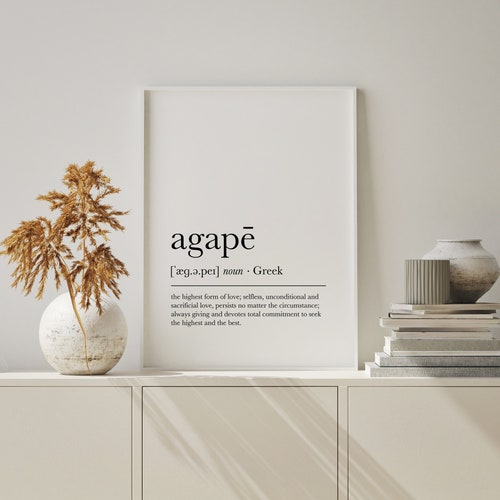Agape Definition Print Greek Word Meaning Print Scandinavian - Etsy