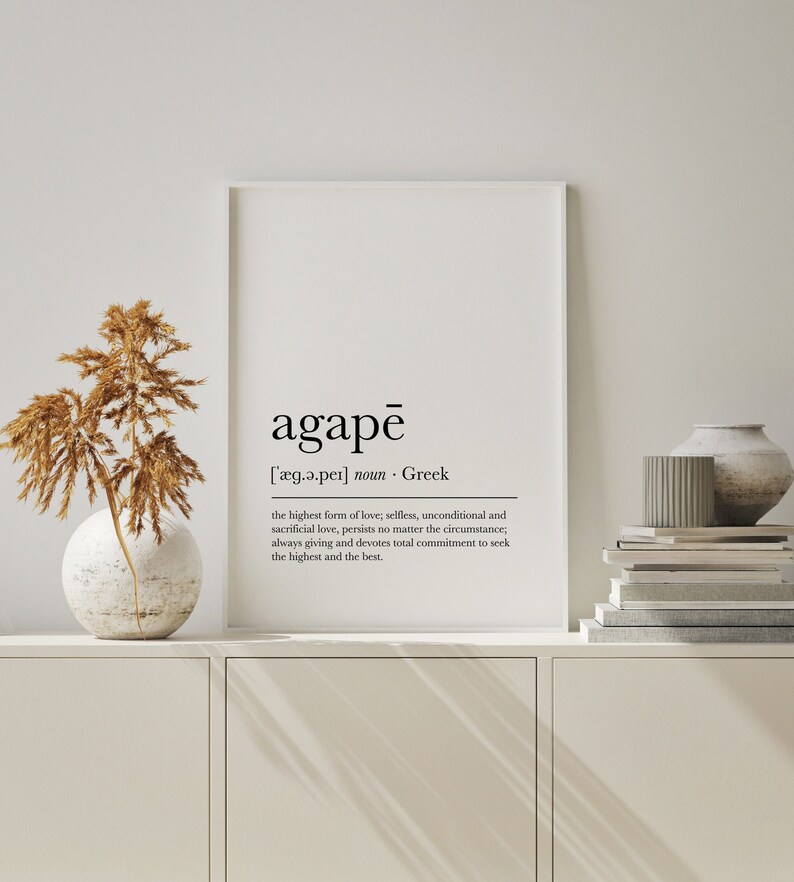 Agape Definition Print Greek Word Meaning Print Scandinavian - Etsy