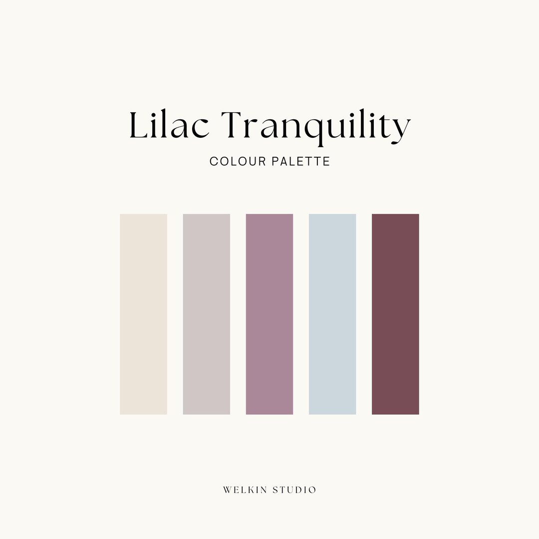 Lilac Tranquility Brand Colour Palette, Brand Identity HEX Colours ...