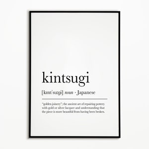 Kintsugi Definition Print Kintsukuroi Printable Wall Art - Etsy Australia