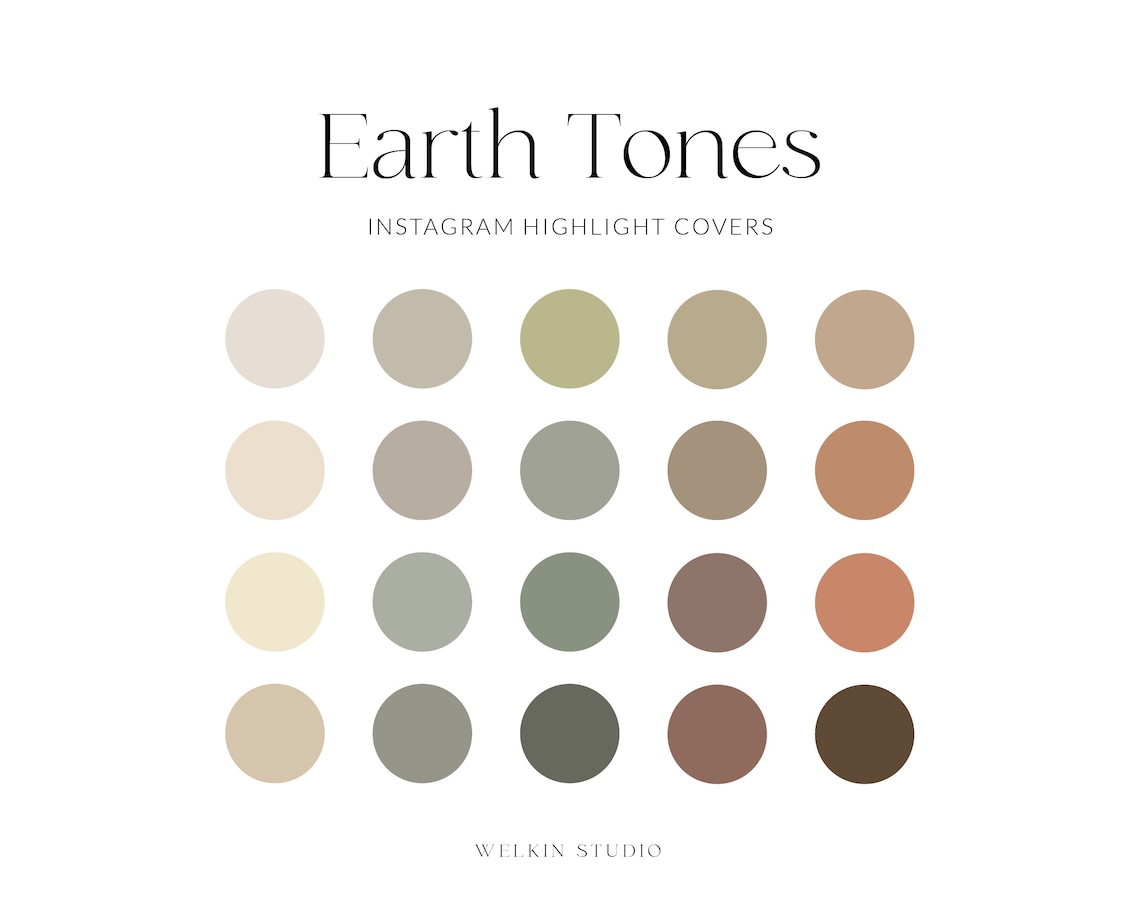 20 Earth Tones Solid Instagram Stories Highlight Covers, IG Stories ...