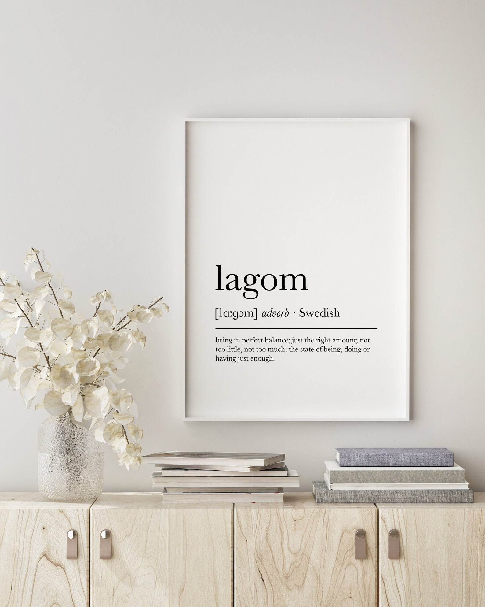 Lagom Definition Print Dictionary Artwork Scandinavian Art | Etsy