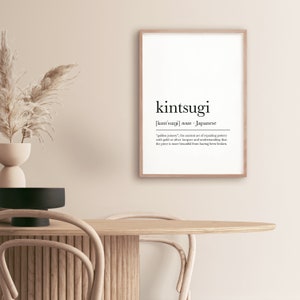 Kintsugi Definition Print, Kintsukuroi Printable Wall Art, Japanese ...