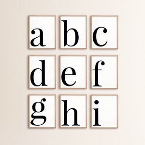 Modern Lowercase Name Initial, Monochrome Letter Poster, Surname Family ...