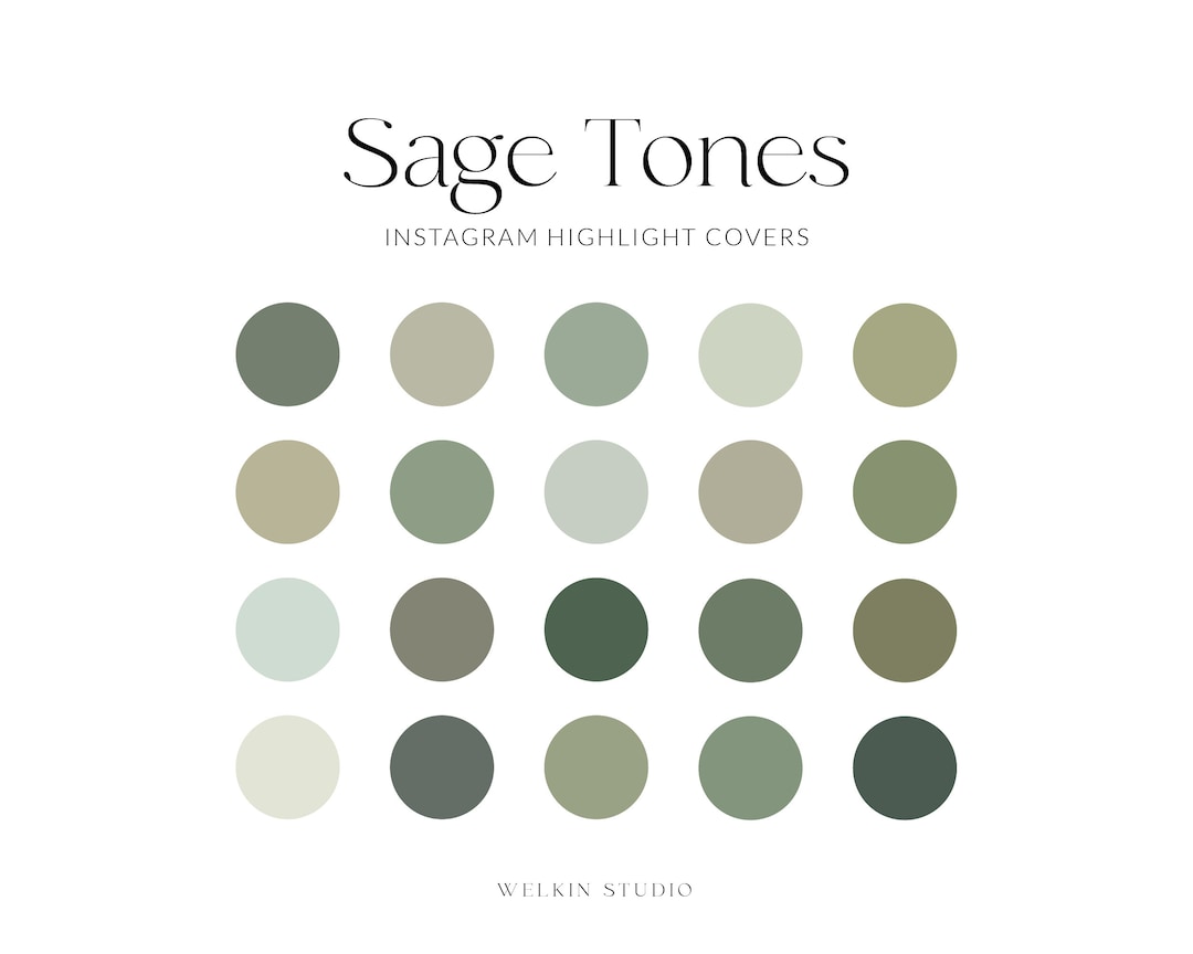 20 Sage Tones Solid Instagram Stories Highlight Covers, IG Stories ...