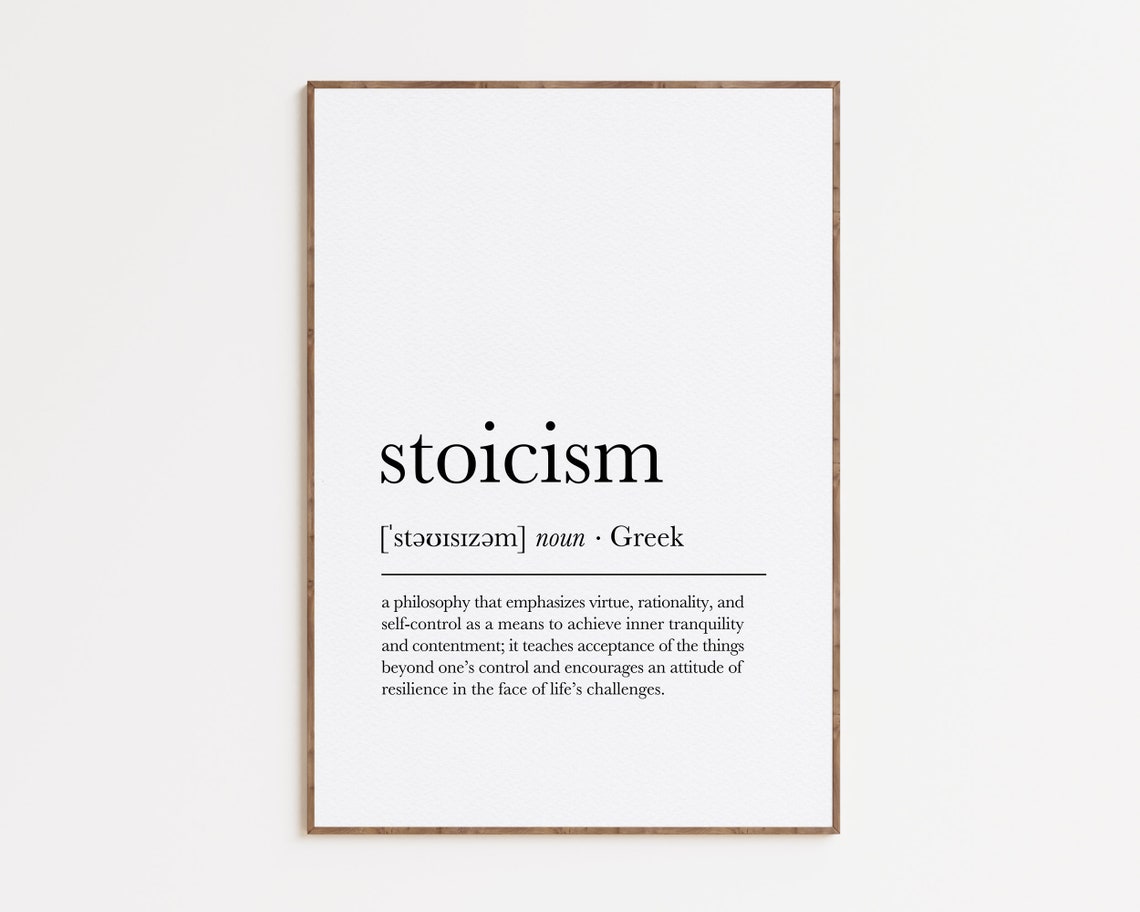 Stoicism Definition Print, Dictionary Artwork, Latin Word Definition ...
