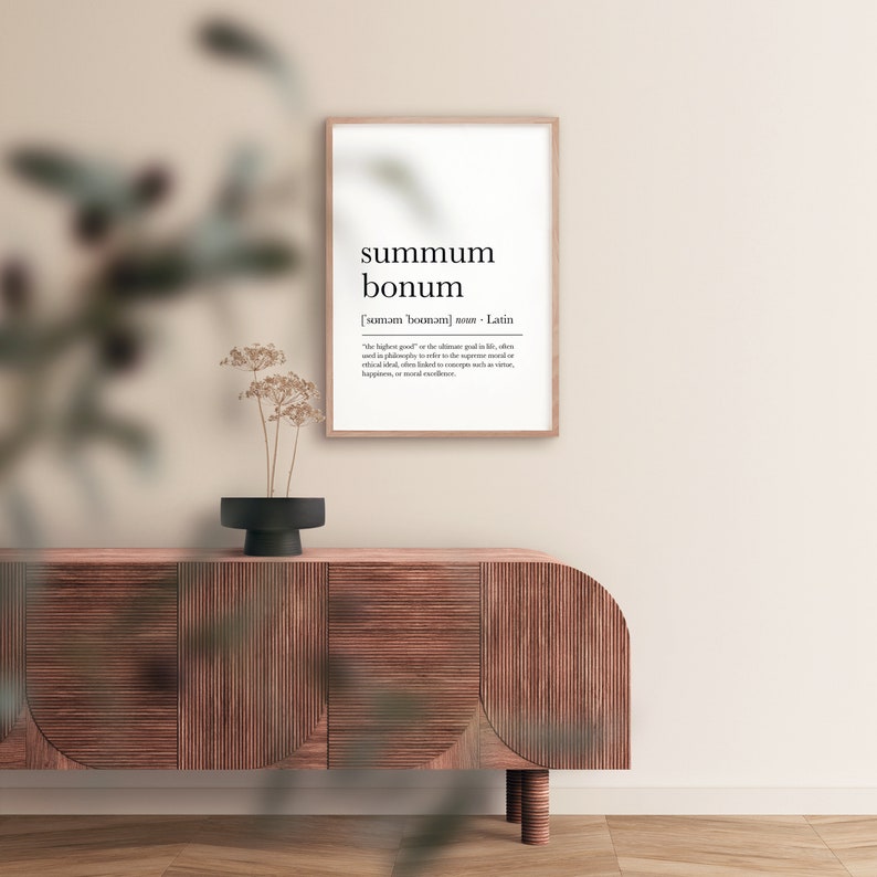 Summum Bonum Definition Print, Dictionary Artwork, Latin Word ...