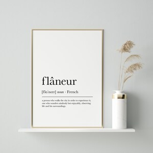 Flâneur Definition Print French Dictionary Artwork - Etsy UK
