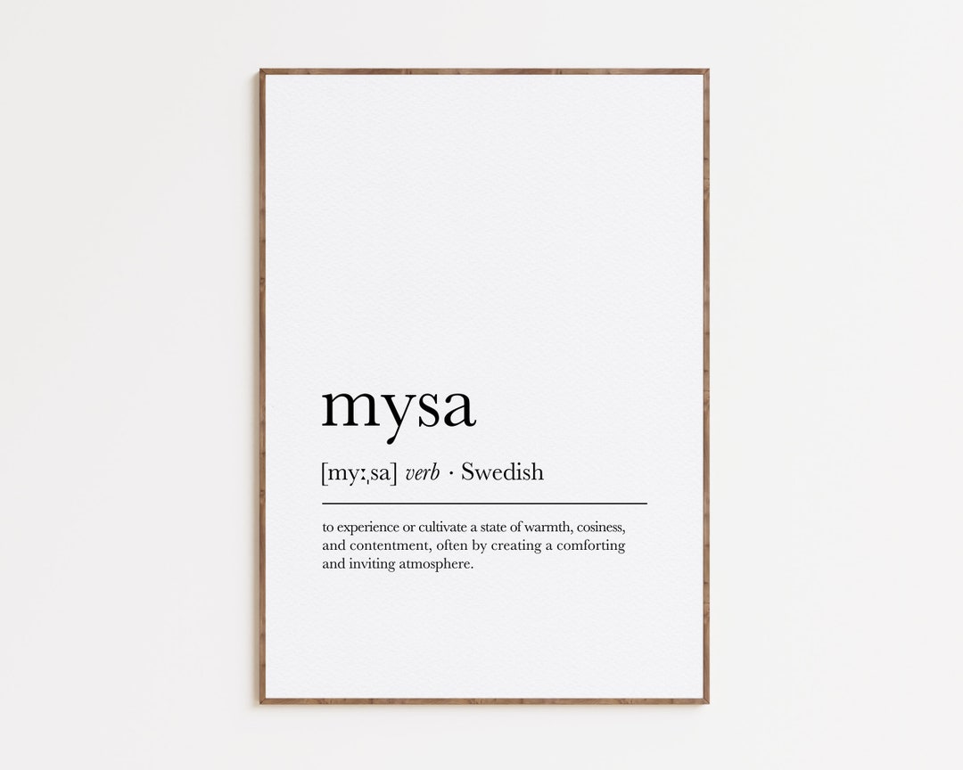 Mysa Definition Print, Dictionary Artwork, Scandinavian Art, Nordic ...