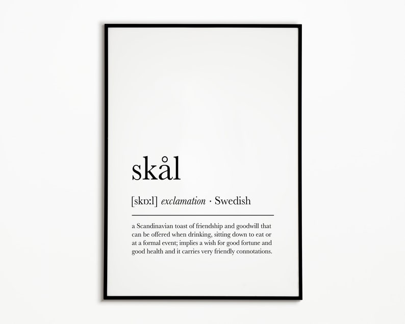 Skal Definition Print Nordic Art Print Scandinavian Poster - Etsy
