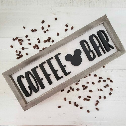 Coffee Bar Sign Mickey Mouse Coffee Bar Sign Disney Home - Etsy