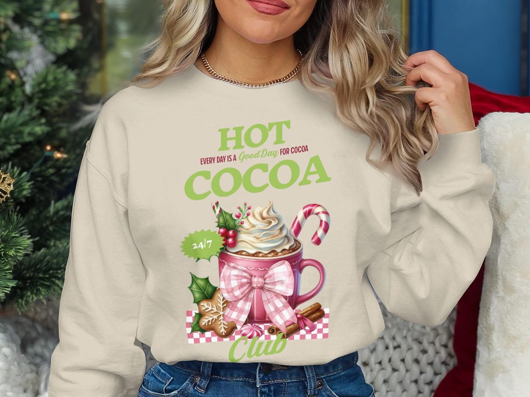 Hot Cocoa Club Digital Print, Christmas Holiday PNG (4500x5400 Pixels ...