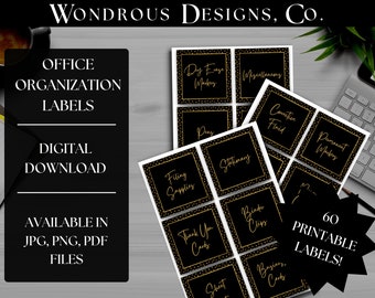 Printable Office Labels L Digital Prints L JPG L PNG L PDF L Office ...