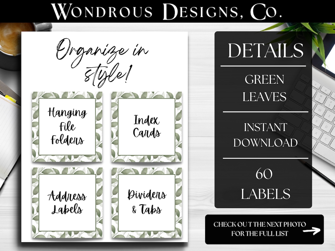 Printable Office Labels L Digital Prints L JPG L PNG L PDF L Office ...