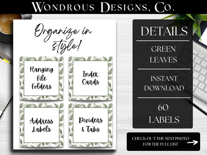 Printable Office Labels L Digital Prints L JPG L PNG L PDF L Office ...