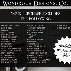 Printable Cleaning & Laundry Labels I Instant Downloadable Files I PDF ...