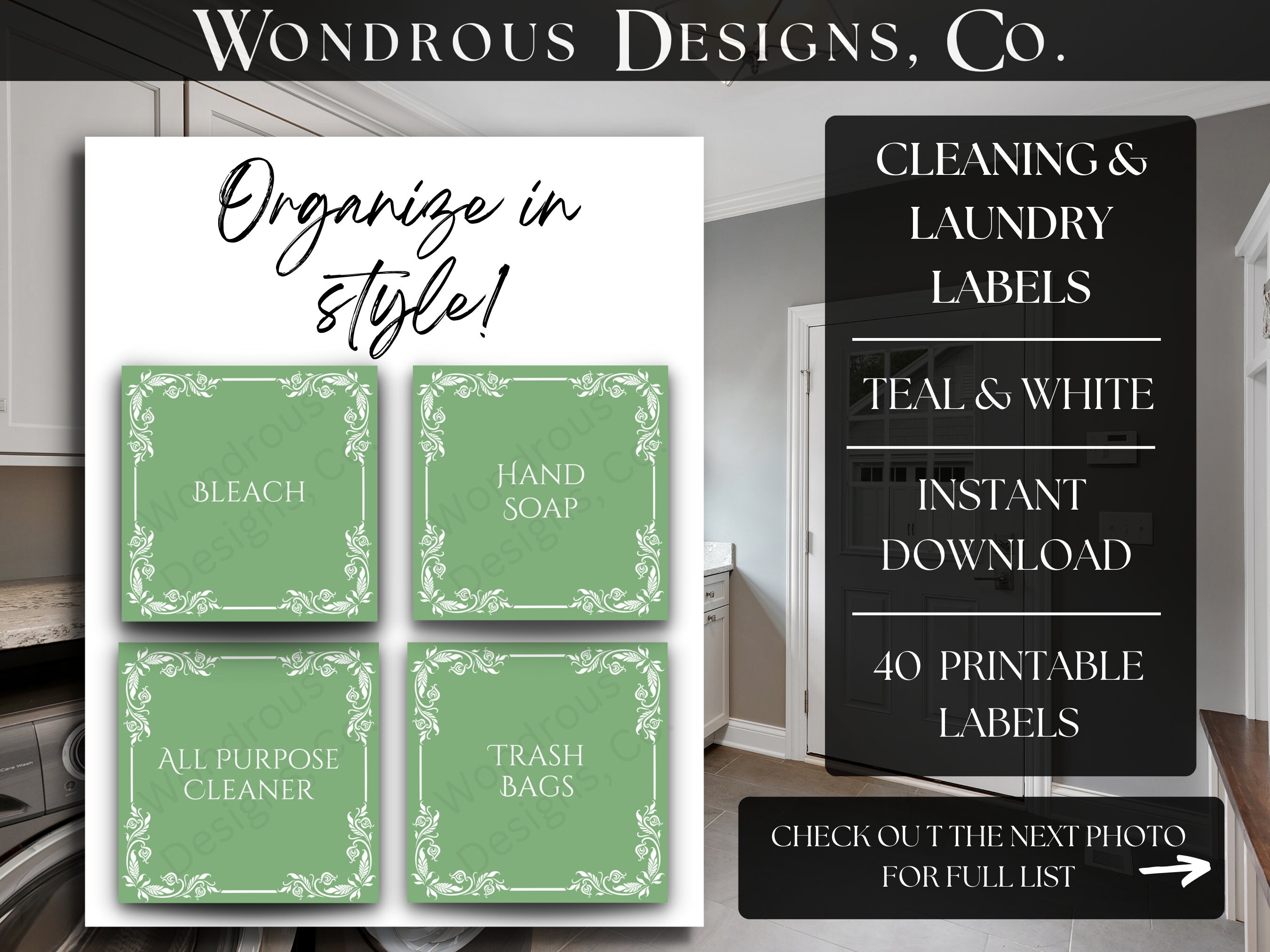 Printable Cleaning & Laundry Labels I Instant Downloadable Files I PDF ...