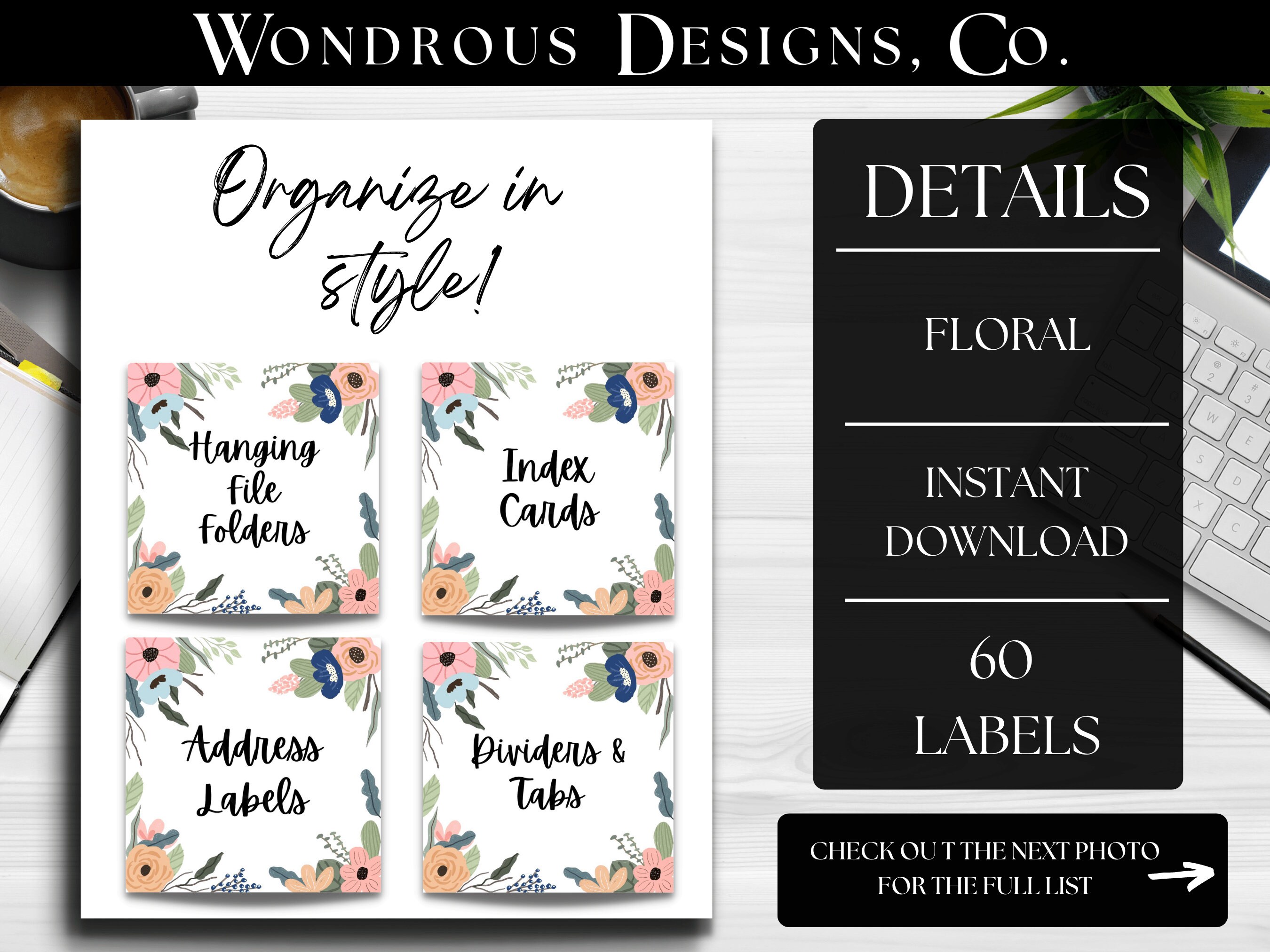 Printable Office Labels L Digital Prints L JPG L PNG L PDF L Office ...