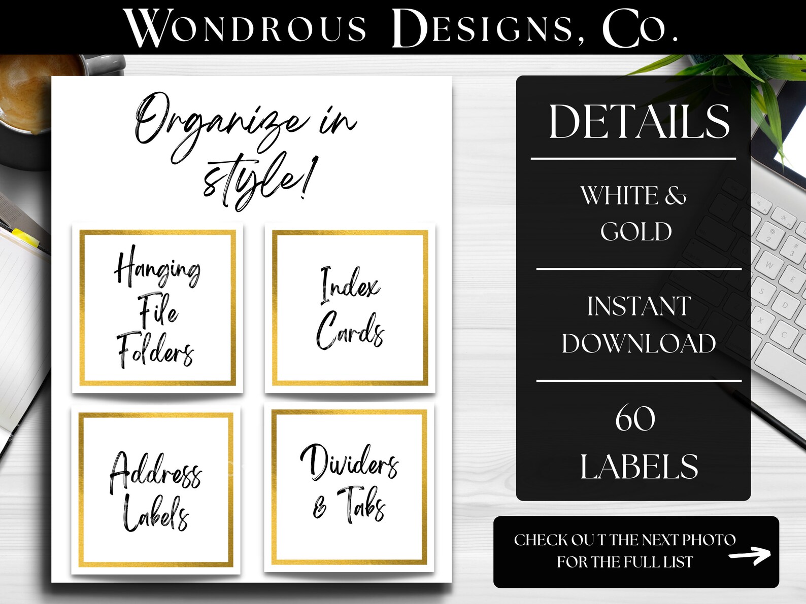 Printable Office Labels L Digital Prints L JPG L PNG L PDF L Office ...