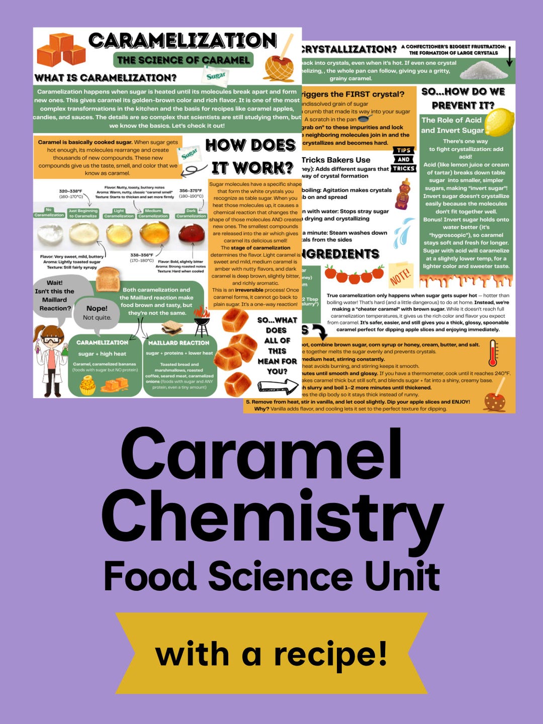 Caramel Chemistry Kitchen Science Lesson: Middle School PDF (digital ...