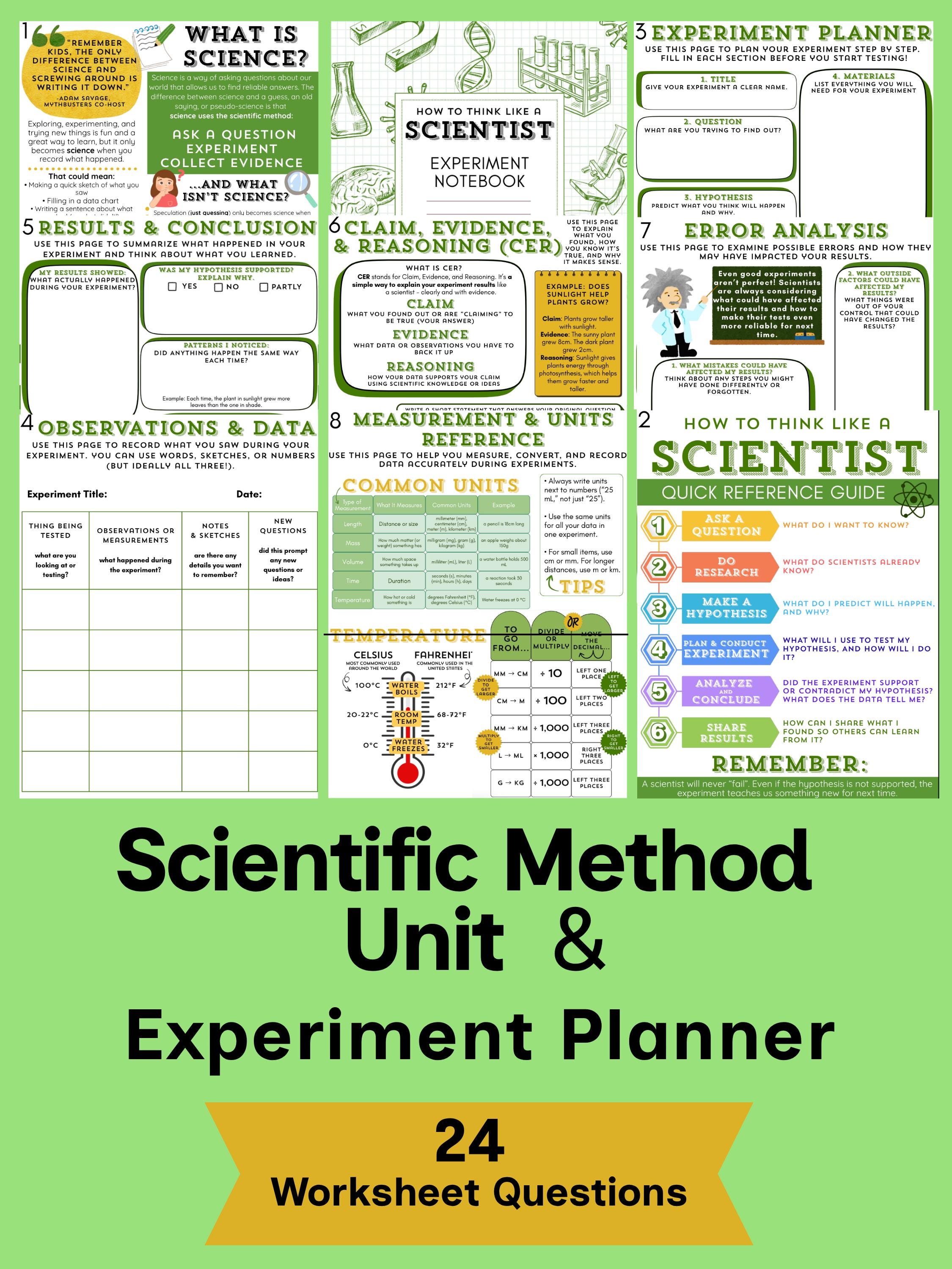 Scientific Method Unit & Experiment Planner | 10-page STEM Notebook PDF ...