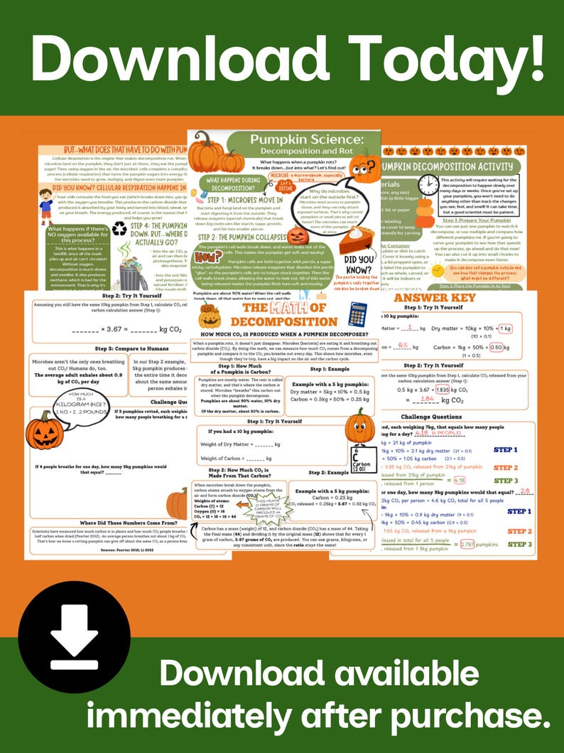Pumpkin Science Activity | Fall STEM Decomposition Experiment ...