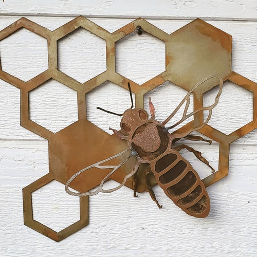 Honey Bee Metal Art Wind Spinner Honey Bee Decor Gift for - Etsy