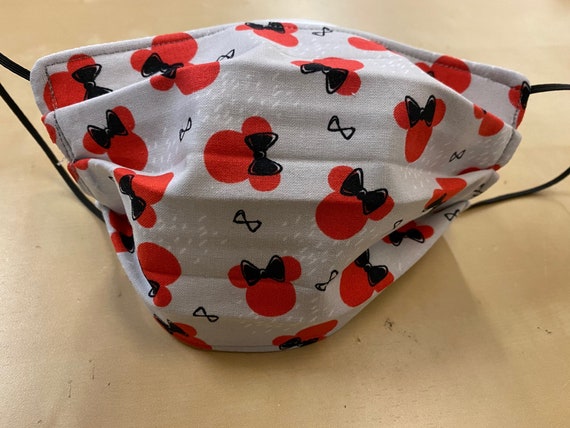 Minnie Face Mask Bows Galore 3 Layer Washable | Etsy