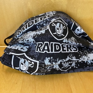 Raiders - Football Face Mask - 3 Layers, Adjustable Nose Bridge & Ear ...