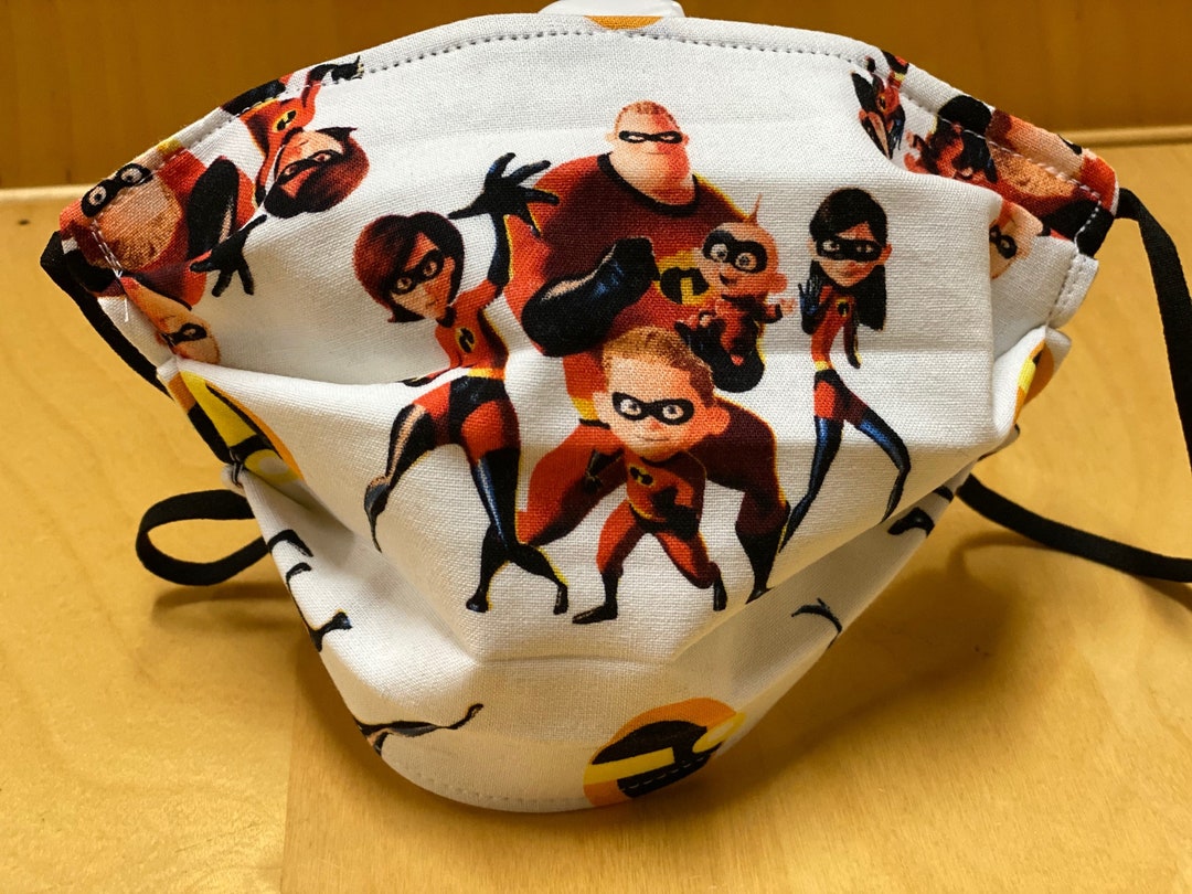 The Incredibles Face Mask -3 Layers, Adjustable Nose Bridge & Ear Loops ...
