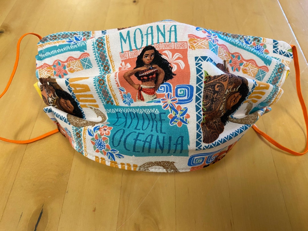 Moana Face Mask Disney 3 Layer Washable - Etsy