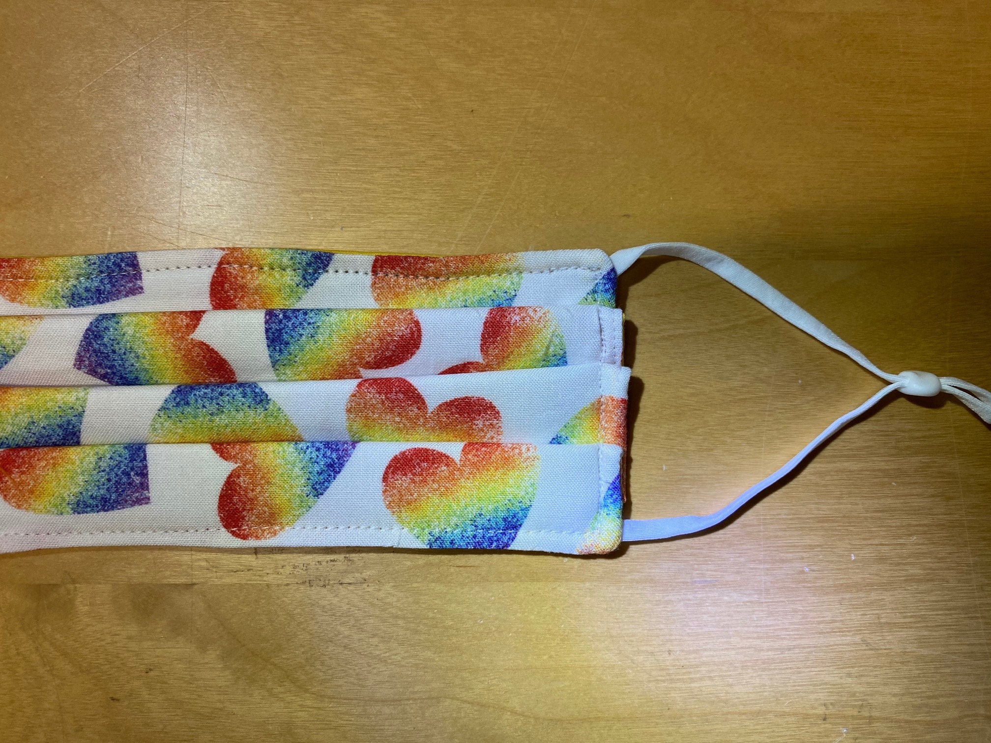 Rainbow Valentines Hearts Face Mask Love 3 Layers | Etsy