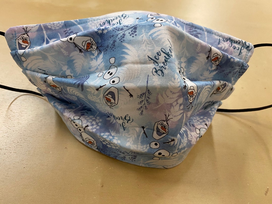 Olaf Face Mask - Disney Frozen - 3 Layers, Adjustable Nose Bridge & Ear ...