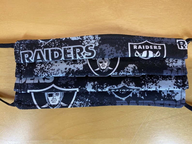 Raiders Football Face Mask 3 Layers Adjustable Nose | Etsy