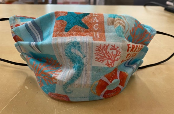Ocean Treasures Face Mask Beach 3 Layers Adjustable Nose | Etsy