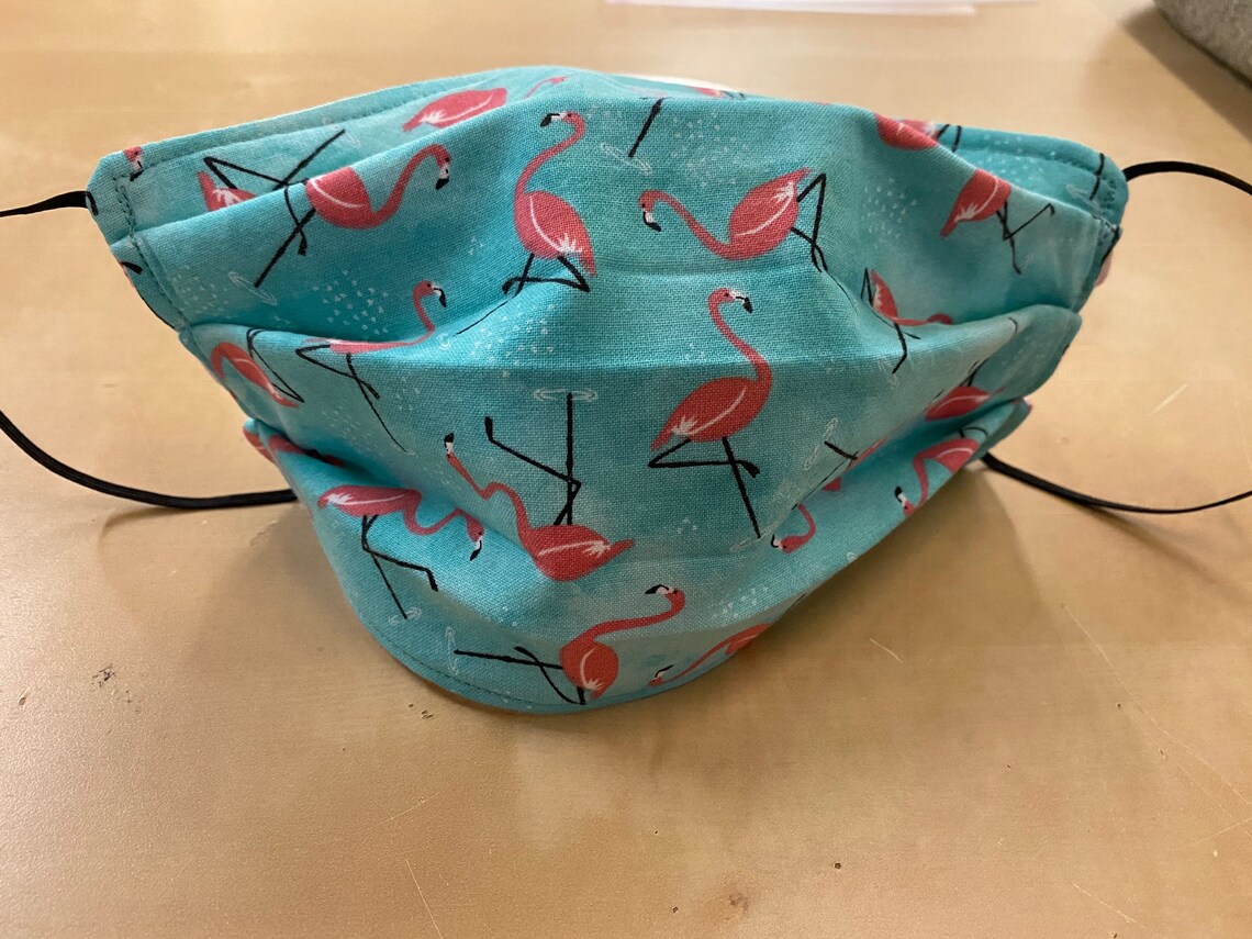 Flamingos Face Mask Strike a Pose 3 Layer Washable - Etsy