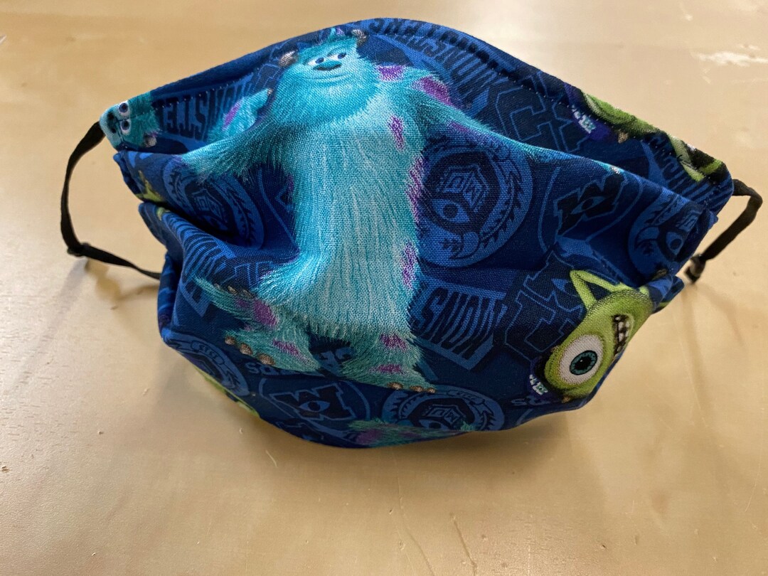 Sulley and Mike - Monsters Inc Face Mask - 3 Layers, Adjustable Nose ...