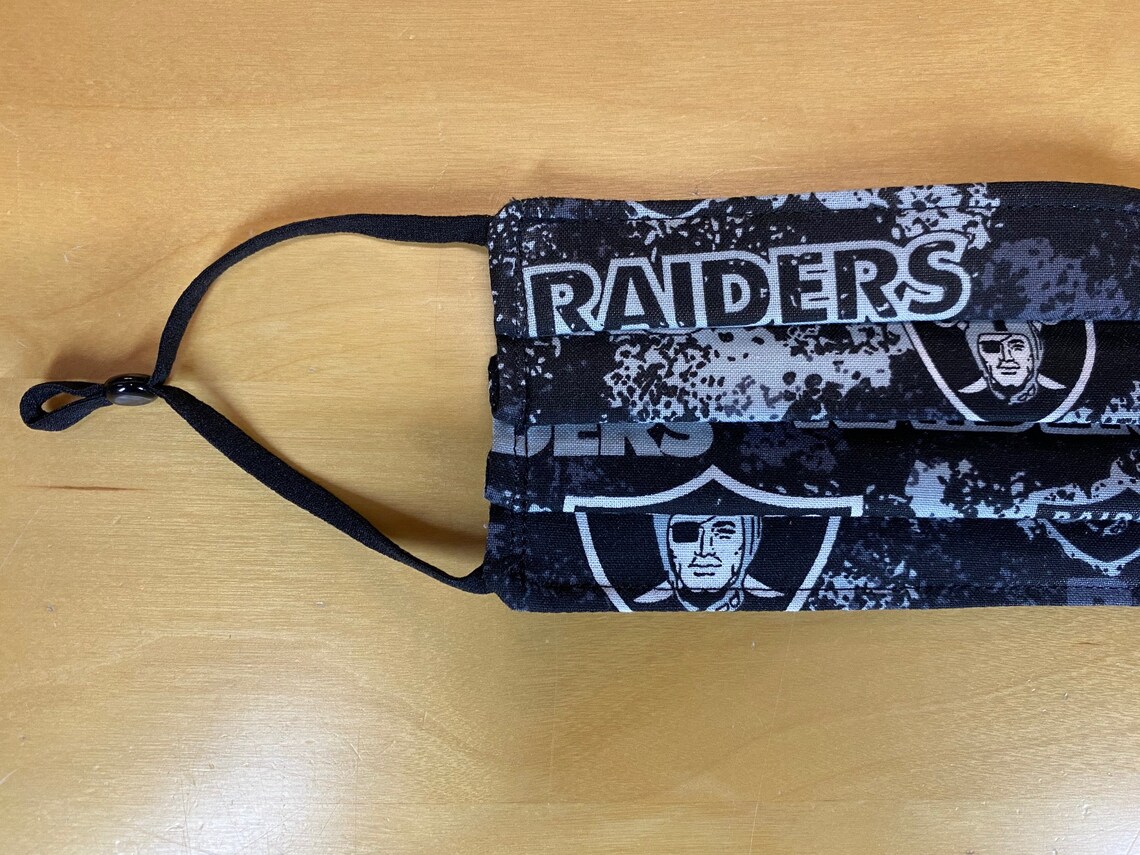 Raiders Football Face Mask 3 Layers Adjustable Nose | Etsy