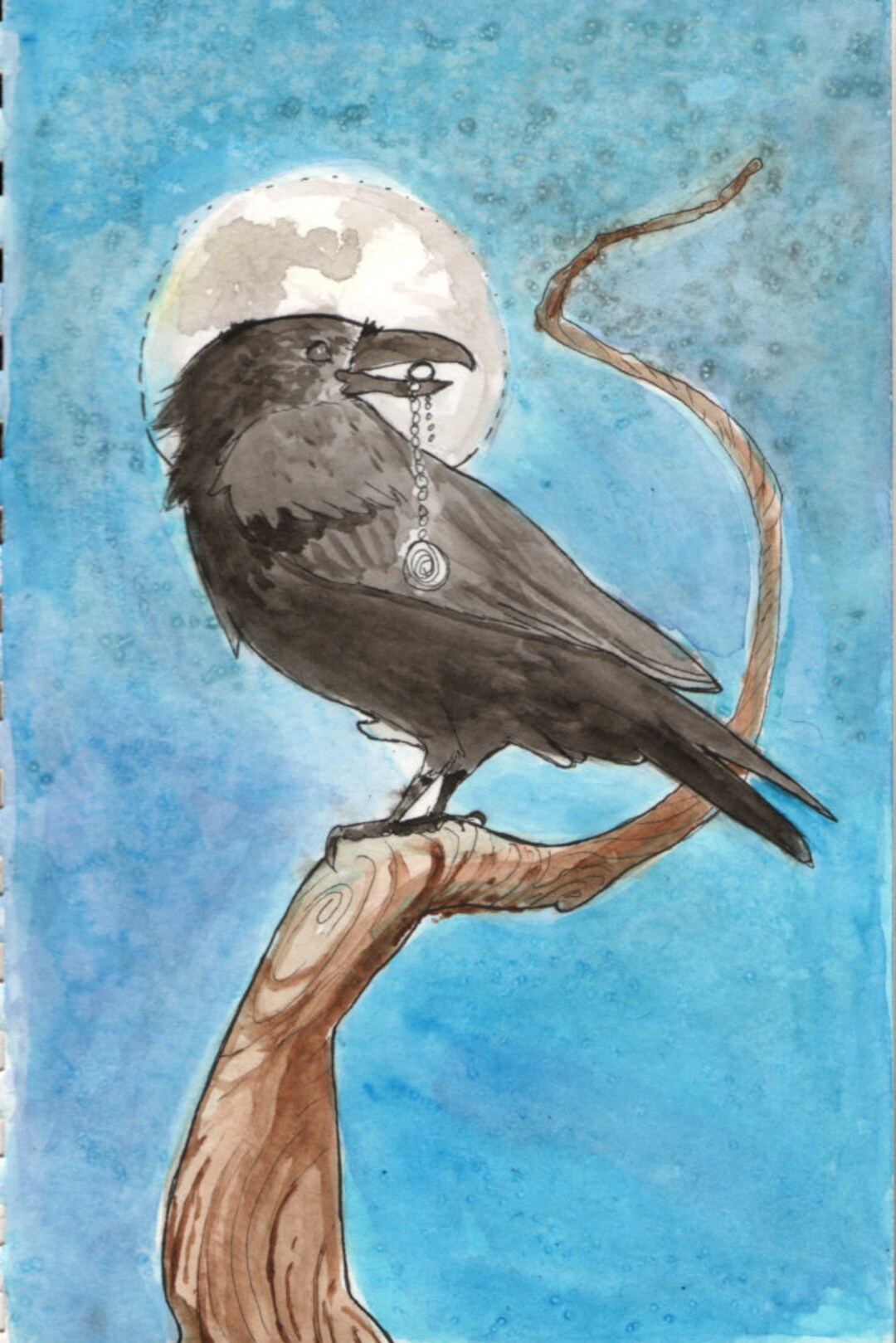 Crow and Moon - Etsy