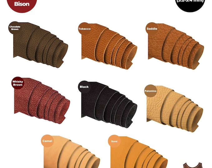 ELW Genuine American Leather Bison 8-9 Oz (3.2-3.4mm) Pre-cut - Full ...