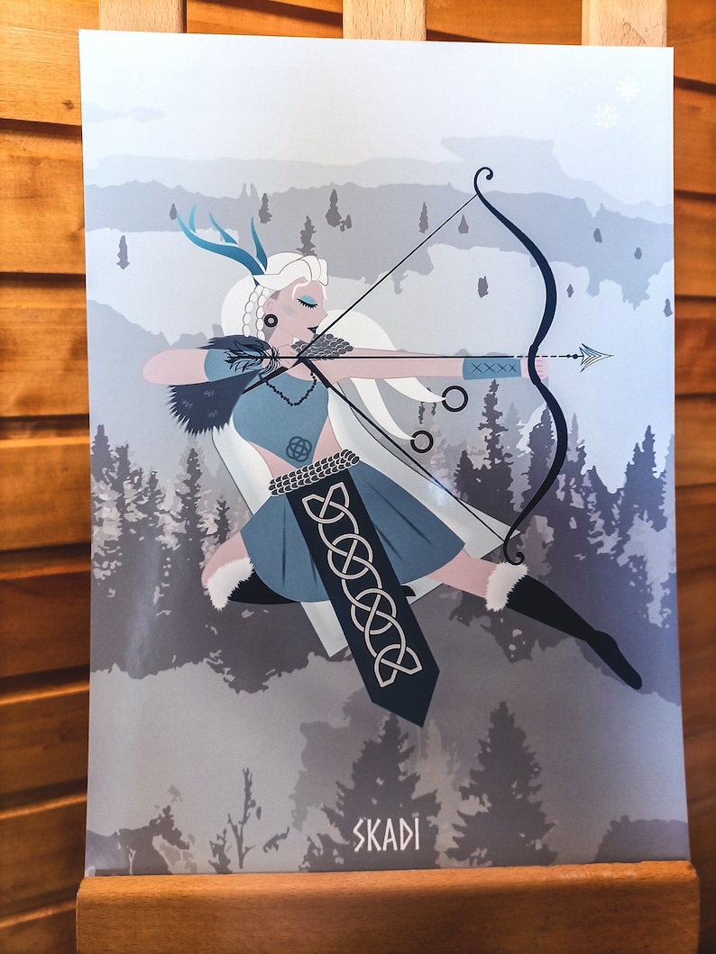 Skaði Norse Mythology Goddess Art Print, Skadi, Skade, Skathi Jötunn ...