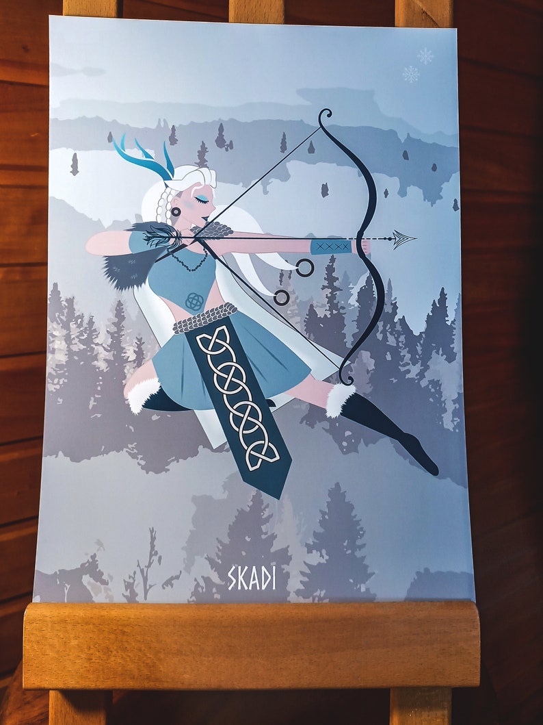 Skaði Norse Mythology Goddess Art Print, Skadi, Skade, Skathi Jötunn ...