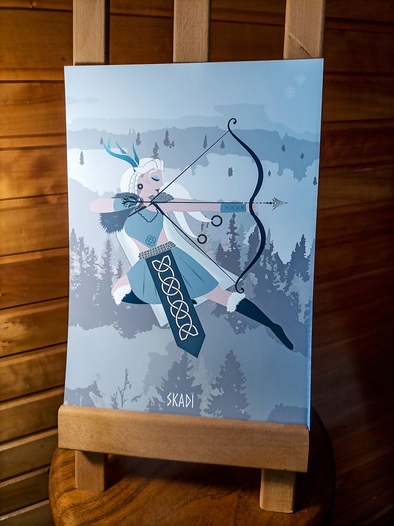 Skaði Norse Mythology Goddess Art Print, Skadi, Skade, Skathi Jötunn ...