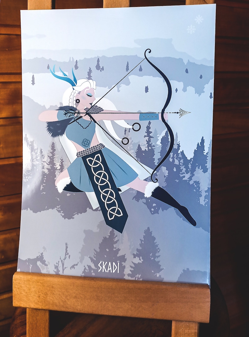Skaði Norse Mythology Goddess Art Print, Skadi, Skade, Skathi Jötunn ...