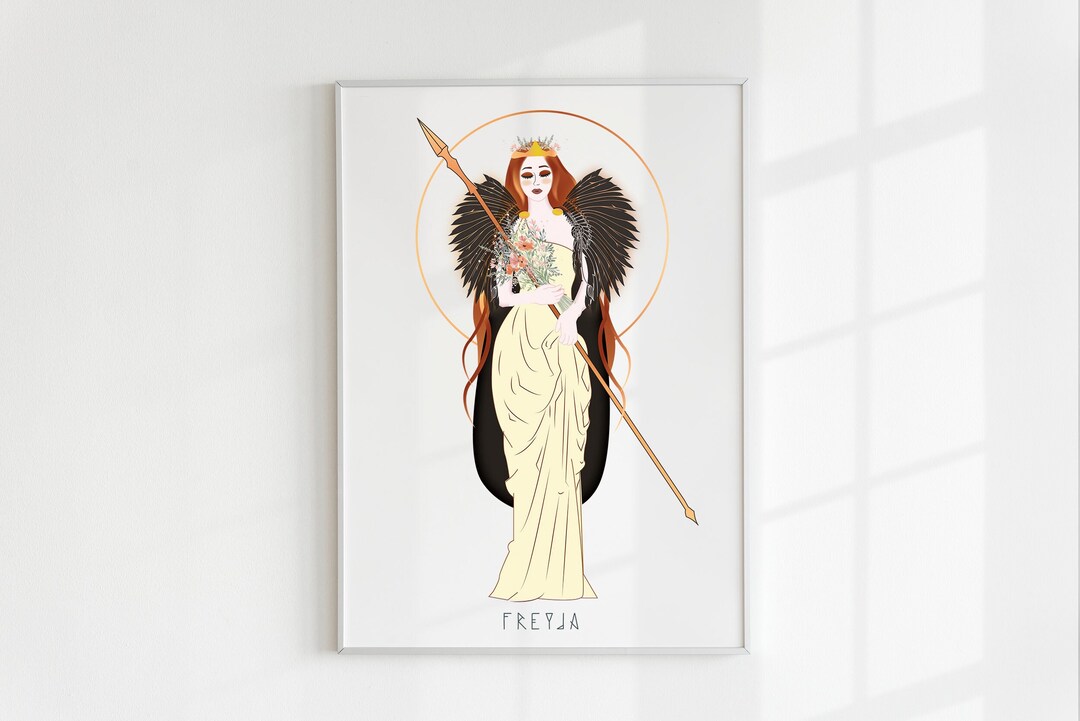 Freyja Art Print, Glossy Shine Art Print, Goddess Illustration, Freya ...